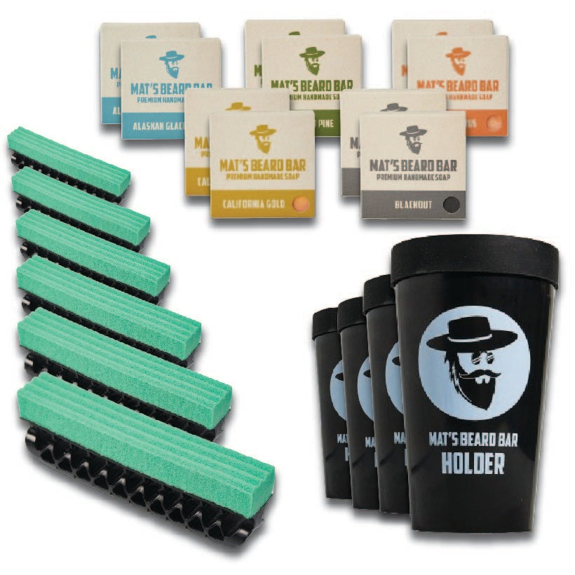 Mat's Beard Bar - XL Family Bundle - Beard Bar Pro v2.0 (6 count), Bea